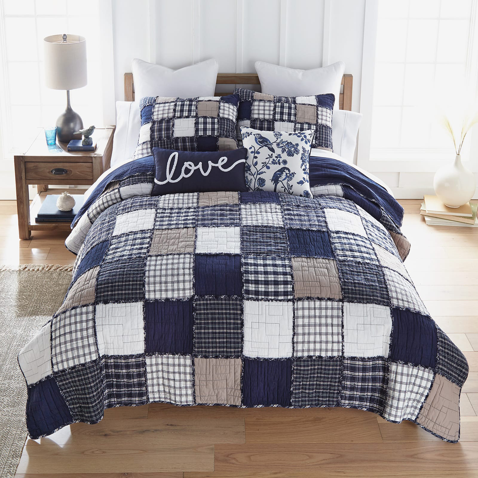 Donna Sharp Checkerboard Indigo 3-Piece Bedding Set | Bass Pro Shops